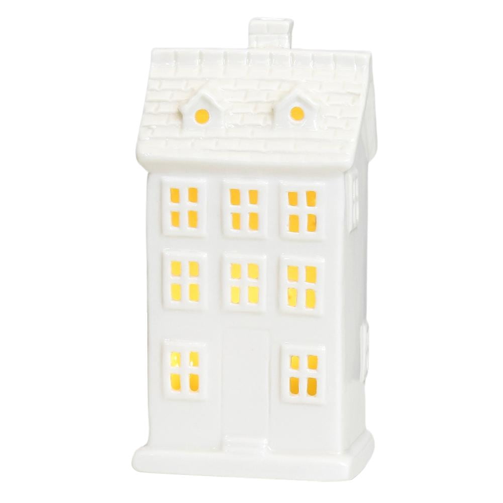 Ceramic LED Lighted Christmas Village Houses,White Porcelain Village ...