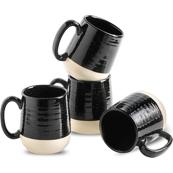 Ceramic Large Coffee Mugs Set of 4-15 Ounce Porcelain Coffee Cups Set ...