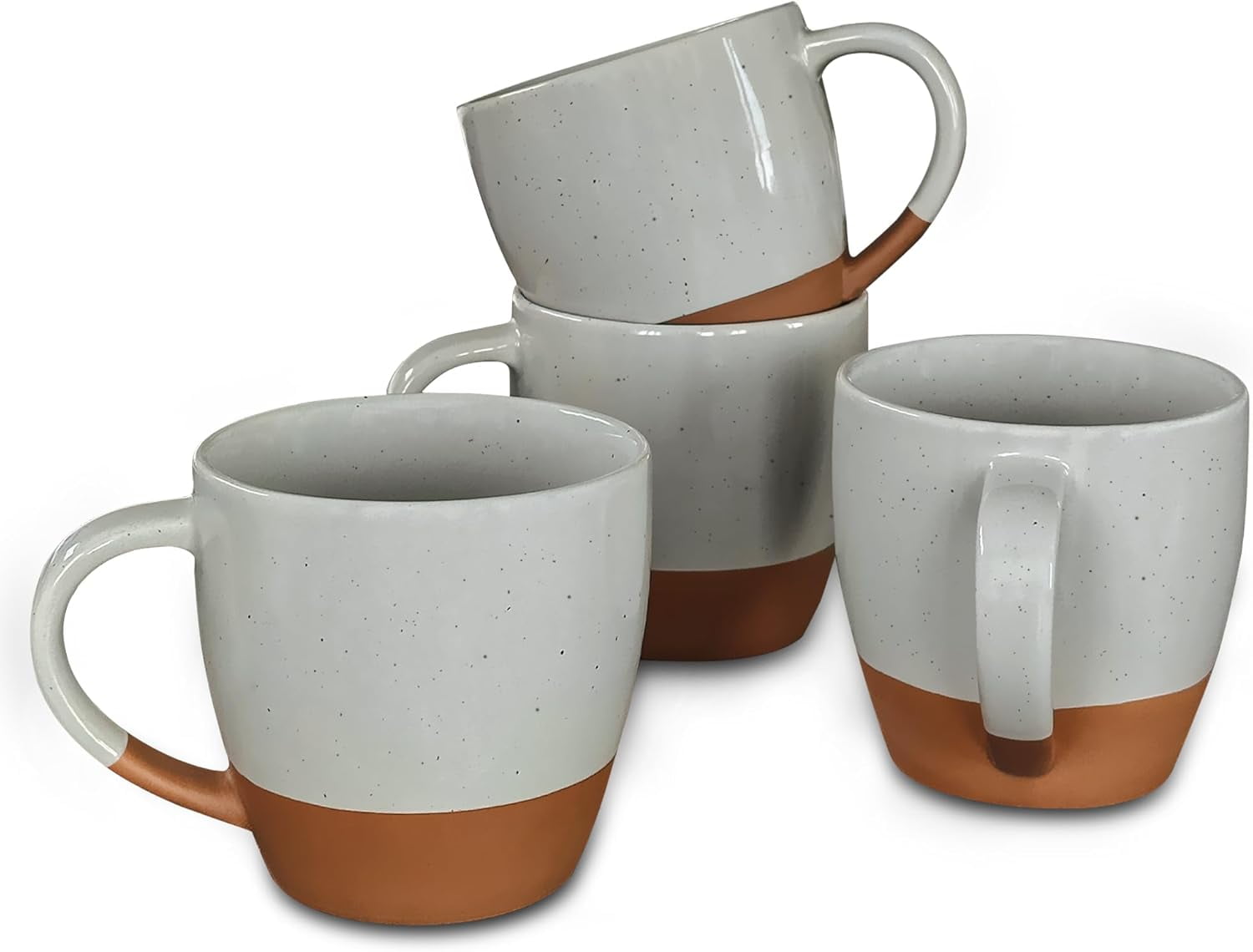 Ceramic Large Latte Mug Set of 4, 16oz - Microwavable, Porcelain Coffee ...