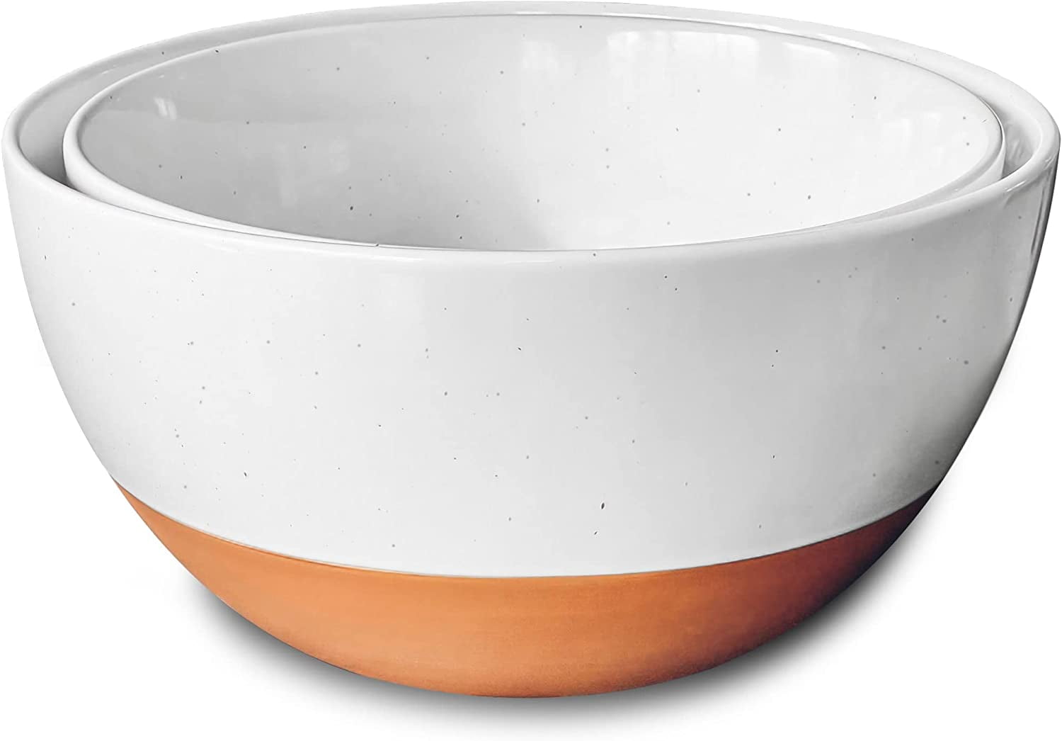 Ceramic Large Mixing Bowls - Set of 2 Nesting Bowls for Cooking ...