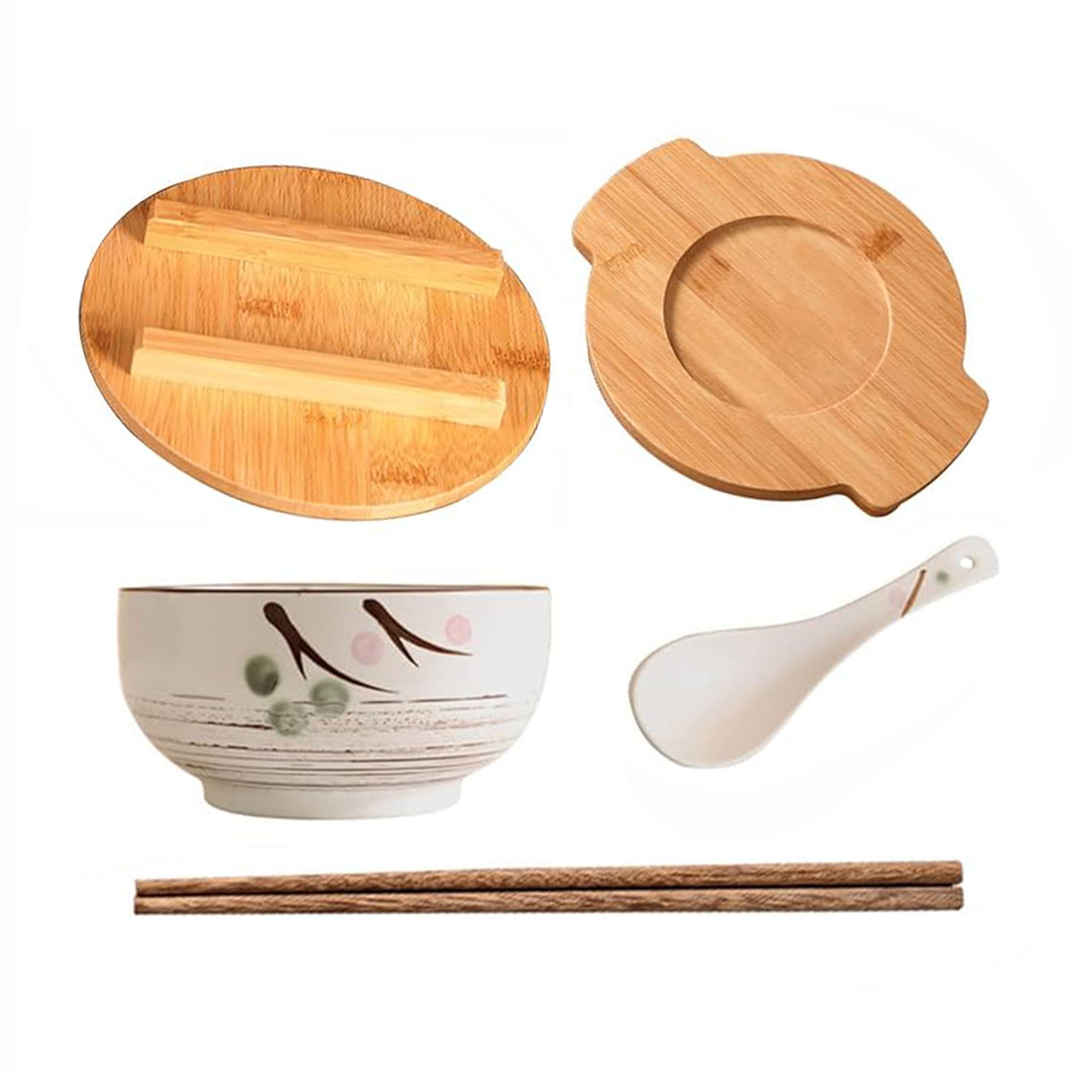 Ceramic Large Noodle Bowl Set, Soup Bowl Cereal Bowl Instant Noodle ...
