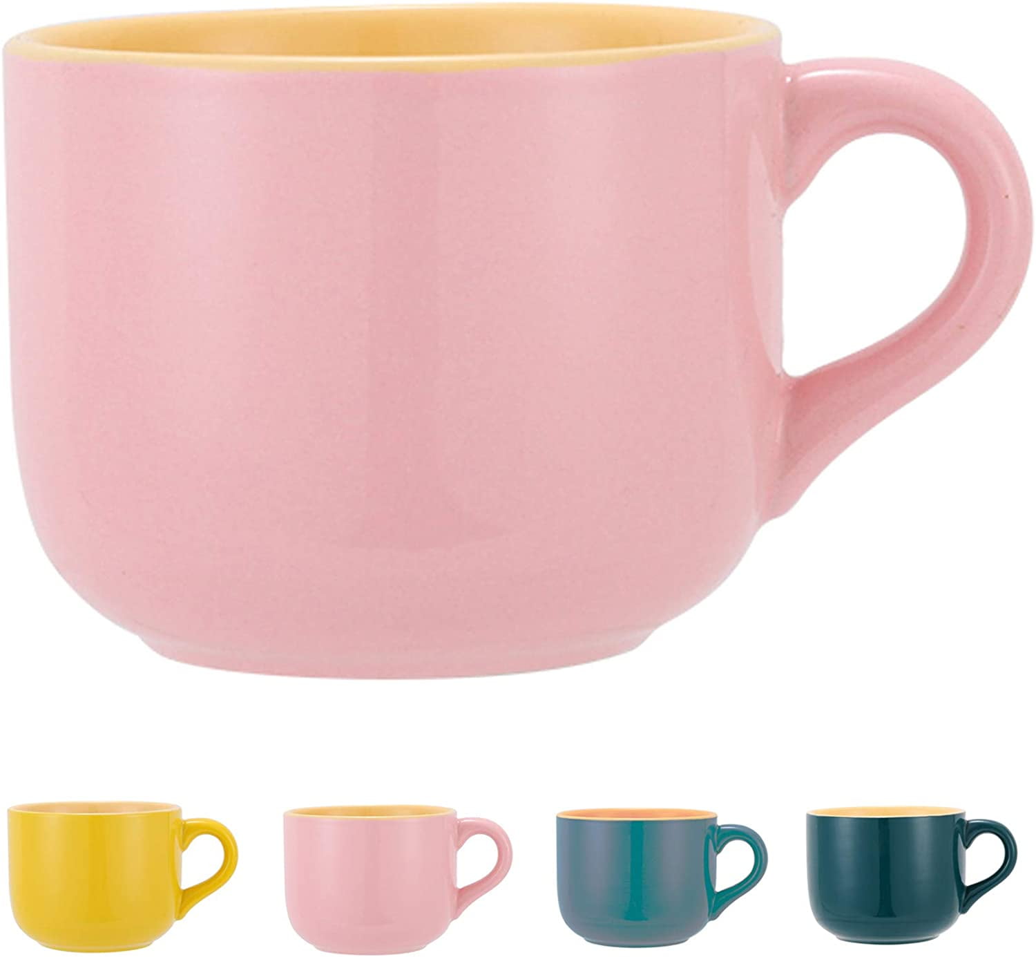 Ceramic Large Oatmeal Mug - 23 oz (680 ml) Wide Coffee Mug, Breakfast ...