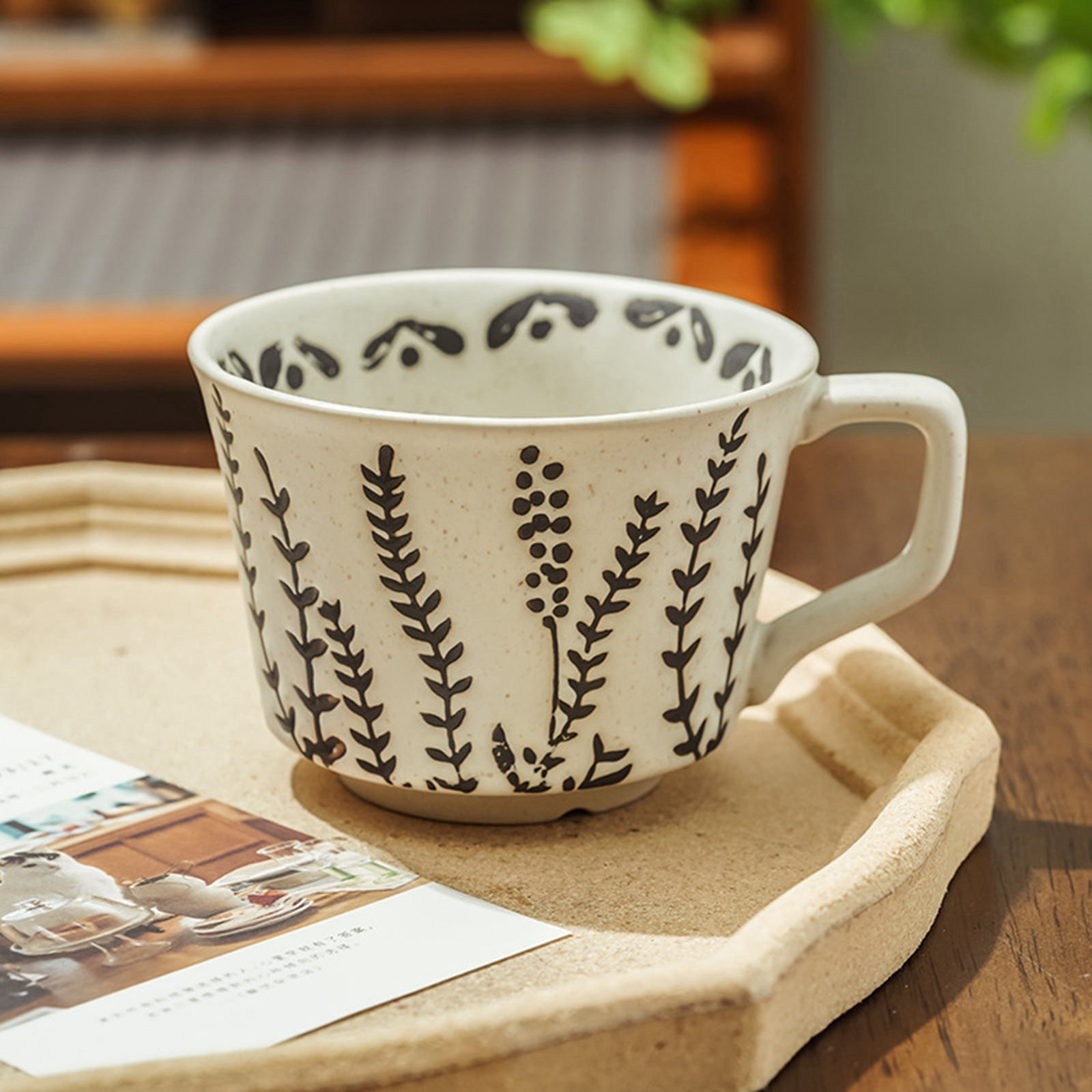 Ceramic Latte Mug, 13.4oz - Microwavable, Porcelain Coffee Cups With ...