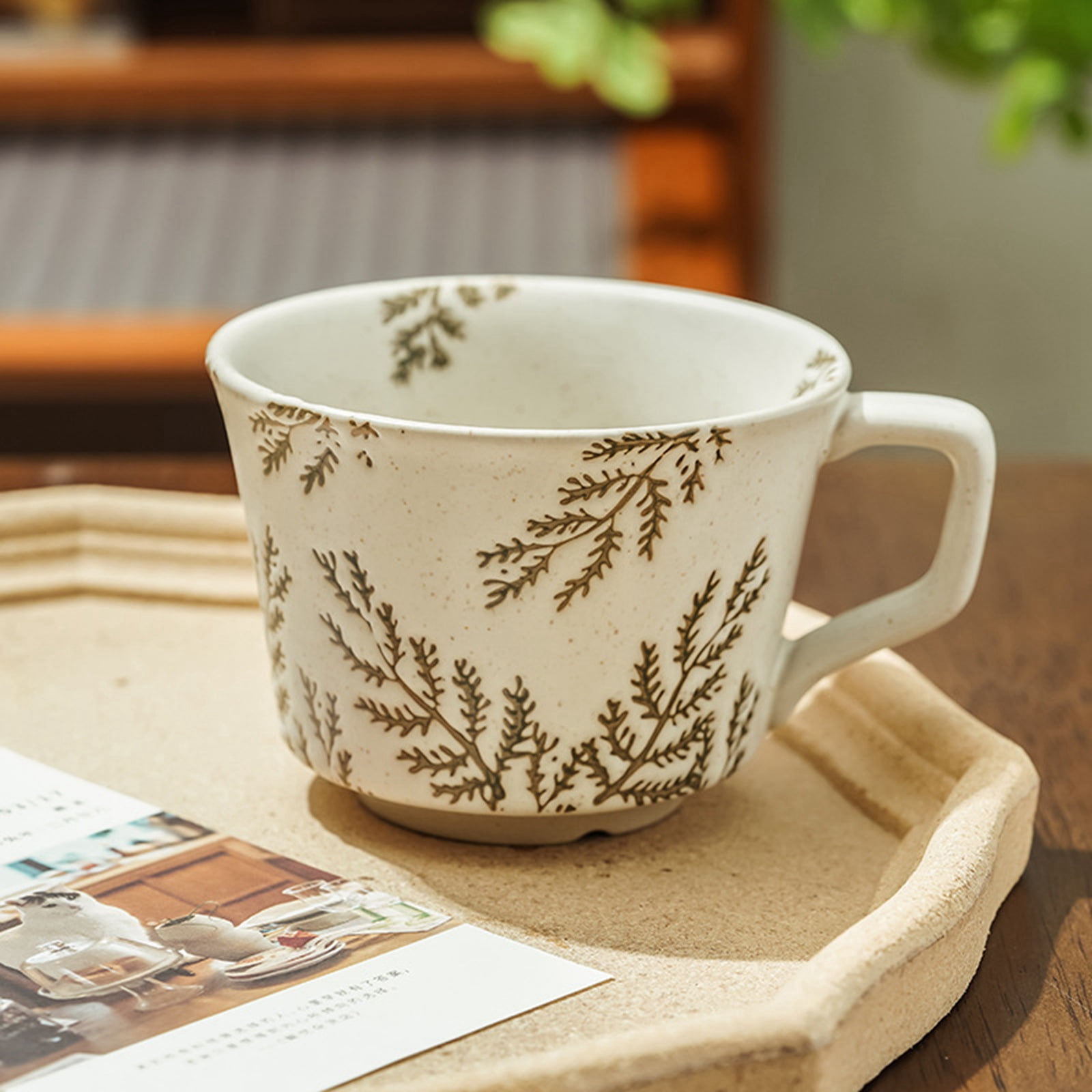 Ceramic Latte Mug, 13.4oz - Microwavable, Porcelain Coffee Cups With ...