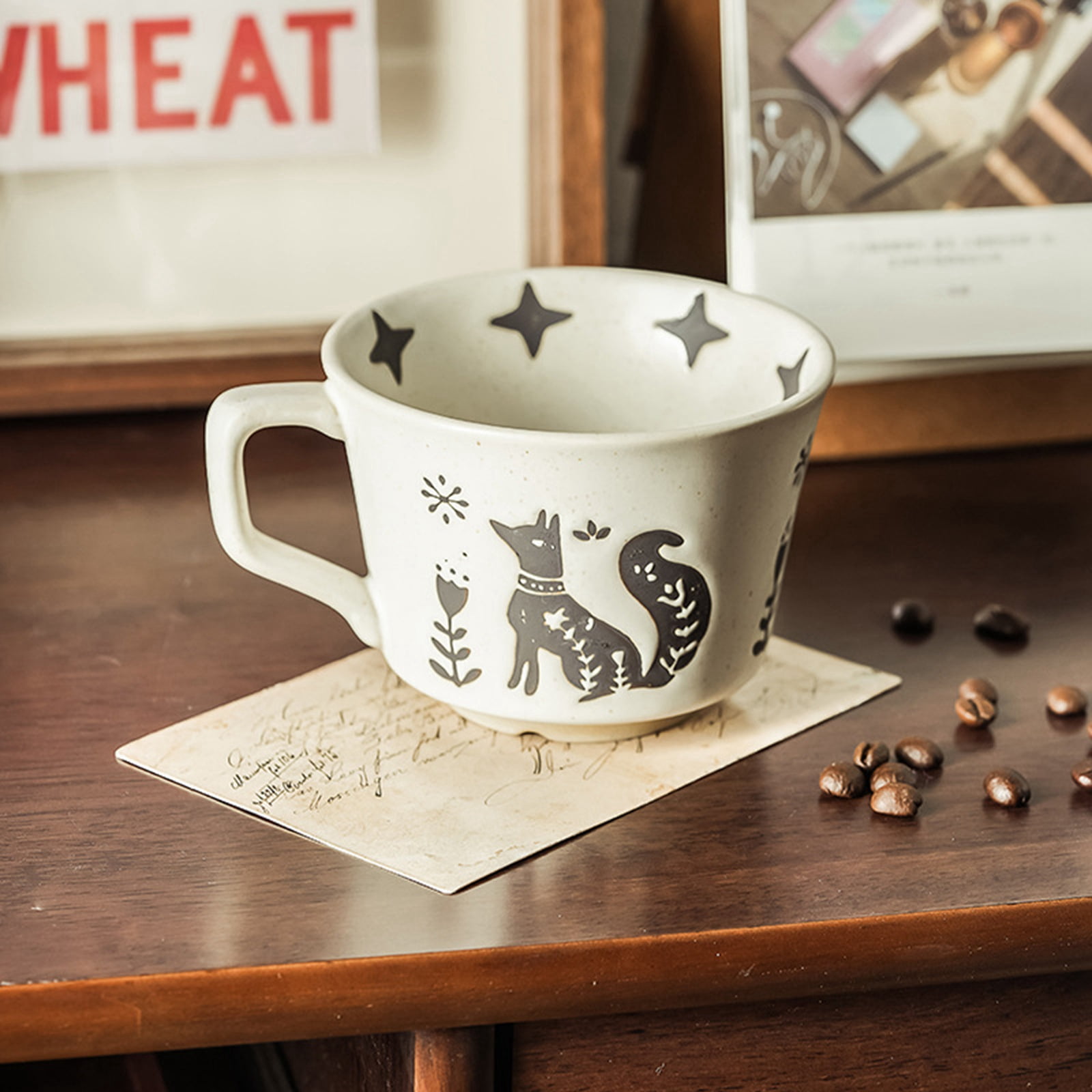 Ceramic Latte Mug, 13.4oz - Microwavable, Porcelain Coffee Cups With ...