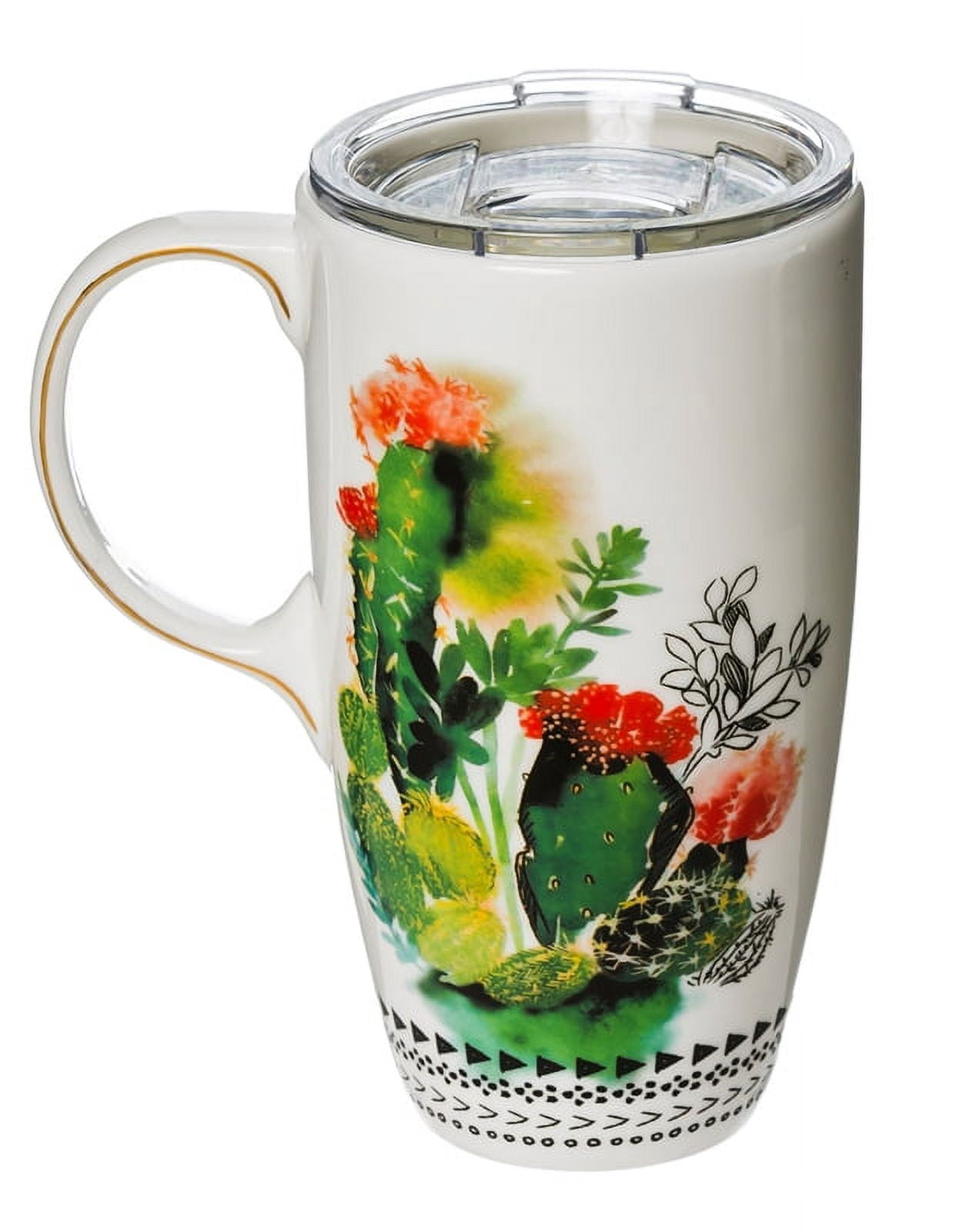 Ceramic Latte Travel Cup w/ Tritan Lid and metallic accents, 17 OZ ...