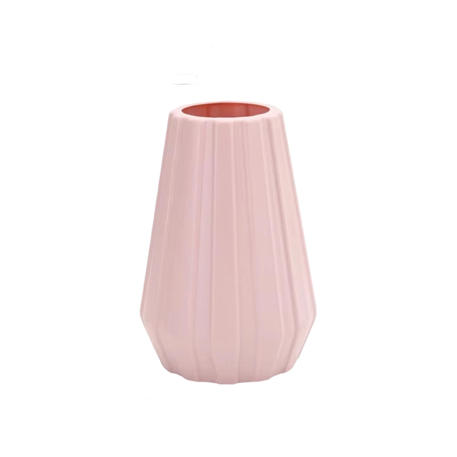 Ceramic Look Plastic Vase - Modern Faceted Decorative Flower Vase for ...