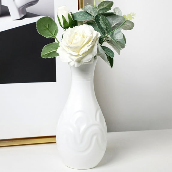Ceramic Look Vase Plastic Vase Unbreakable Flower Vase for Home Decor ...