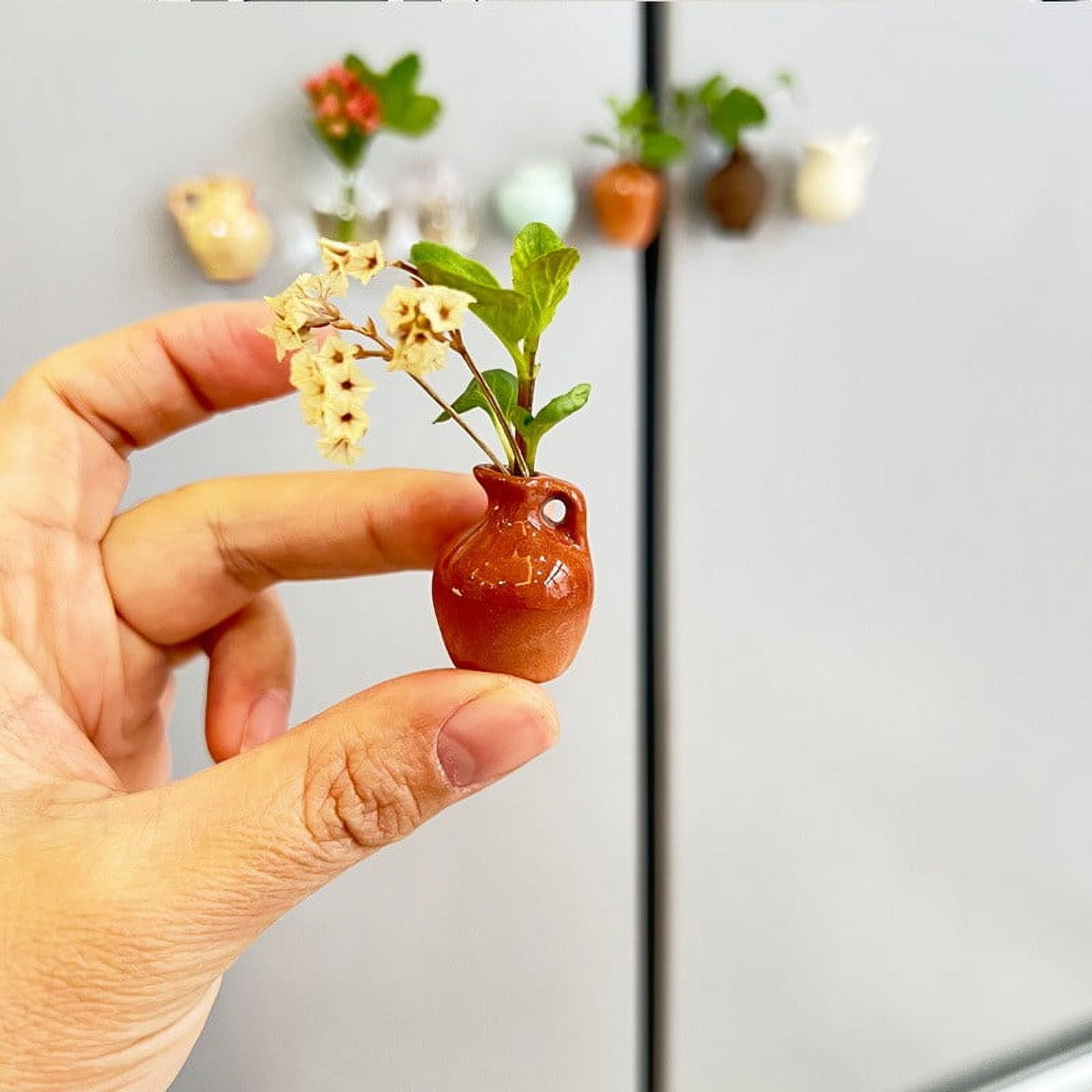 Ceramic Magnetic Mini Vase | Cute Refrigerator Flower Pot | Space ...