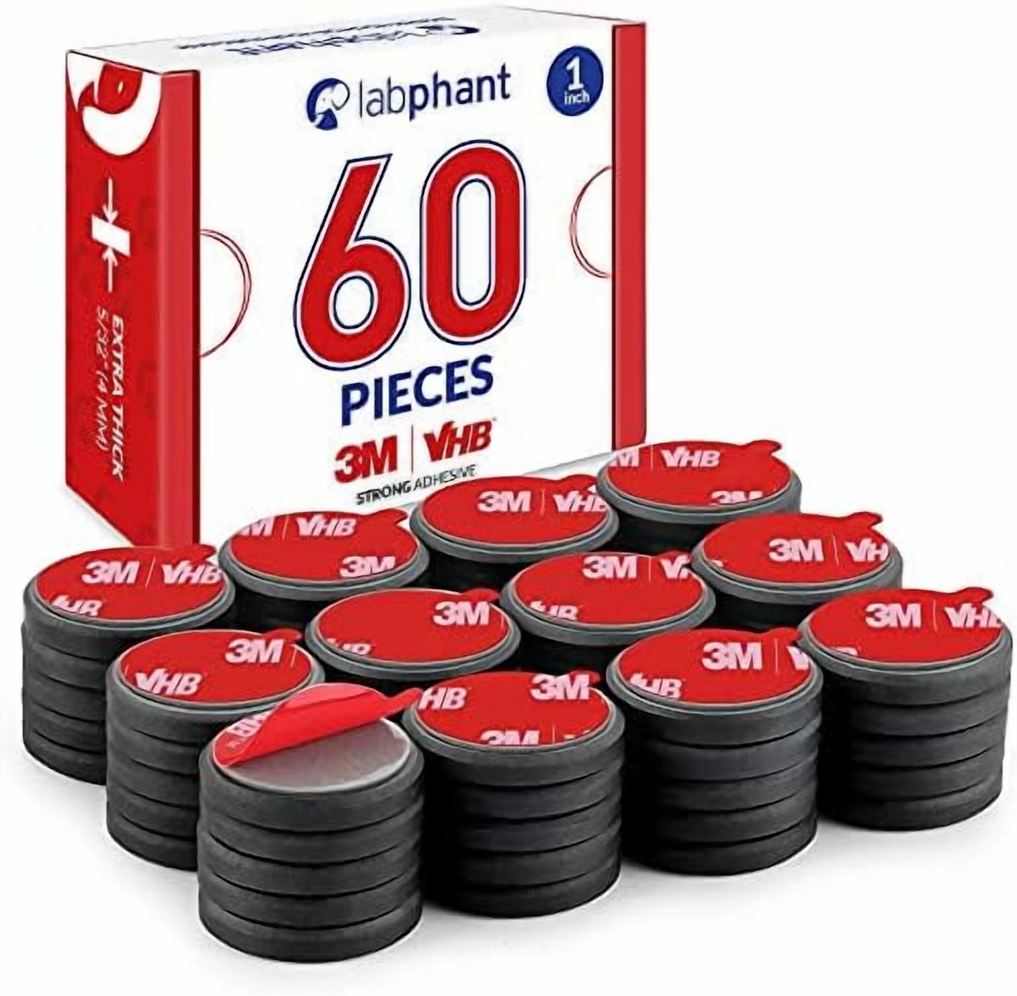 Ceramic Magnets with Adhesive Backing, 60 Pieces Disk Magnets Ø 1 inch ...