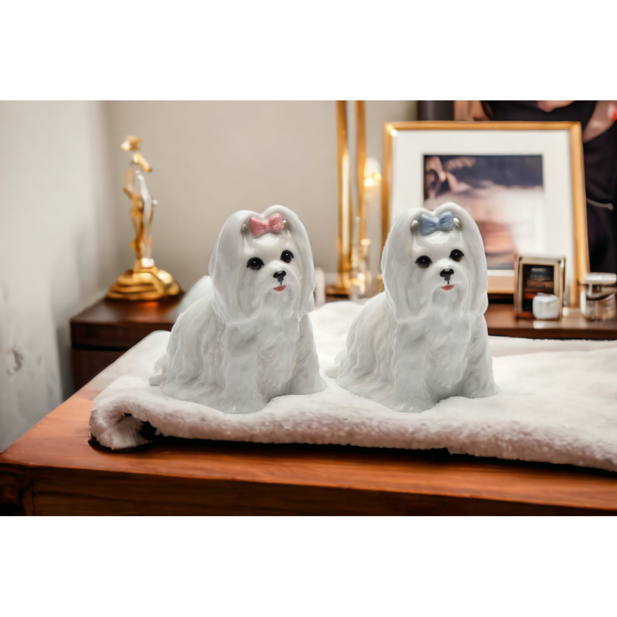 Ceramic Maltese Dog Salt and Pepper Shakers 2.6in Gift for Dog Lovers ...