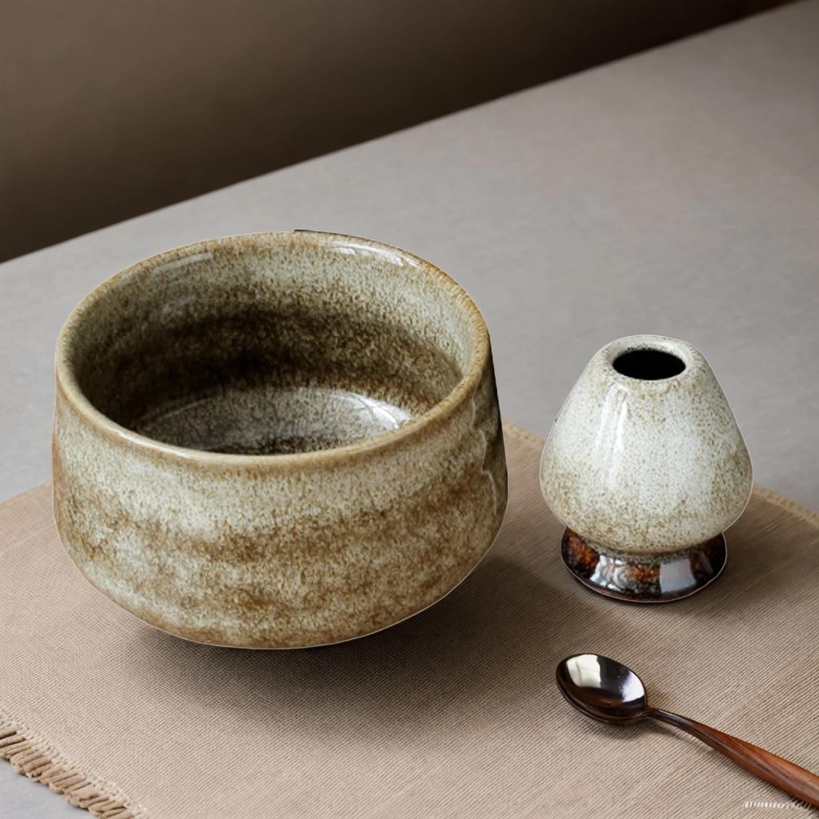 Ceramic Matcha Bowls with Whisk Holder, Japanese Matcha Bowl, Retro ...