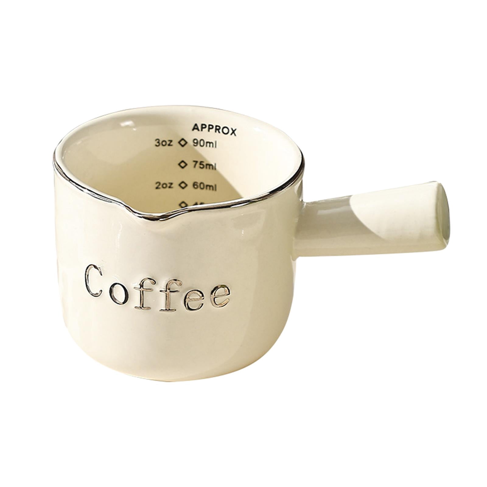 Ceramic Measuring Cup Coffee Milk Mug 90ml Heat Resistant Espresso ...