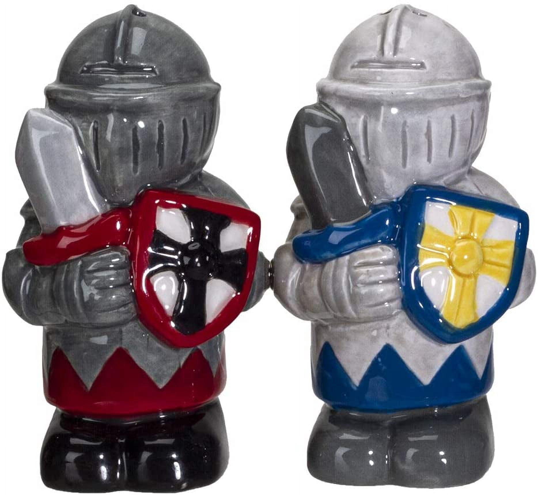 Ceramic Medieval Suit Of Armor Crusader Knights Salt Pepper Shakers ...