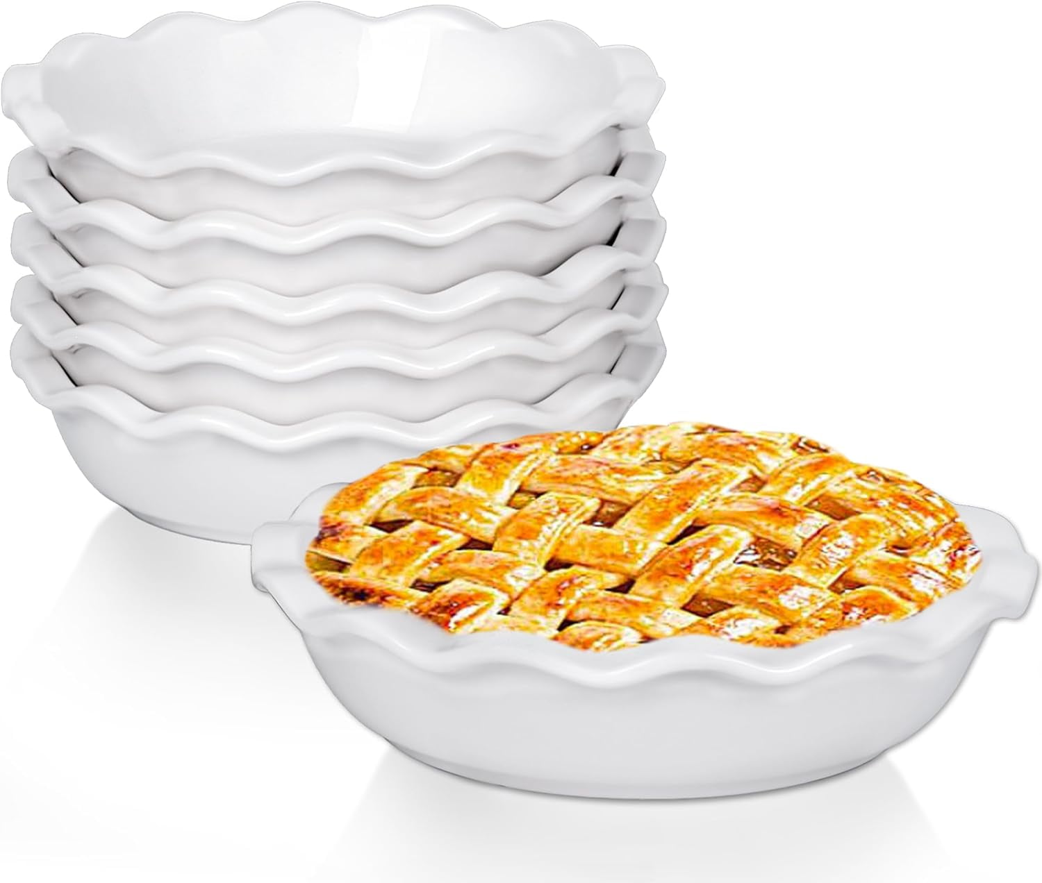 Ceramic Mini Pie Pans - 6.5 Inch Individual Small Pie Pans - Perfect ...