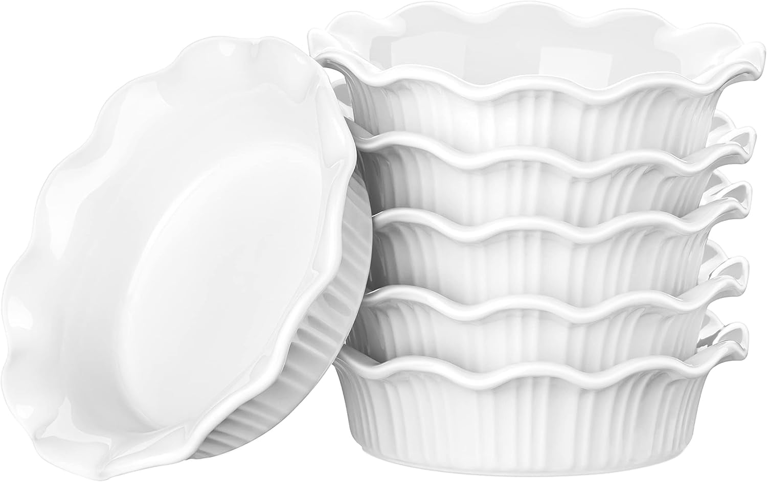 Ceramic Mini Pie Pans Set of 6-5.5 Inch Oven Safe Small Pie Dishes ...
