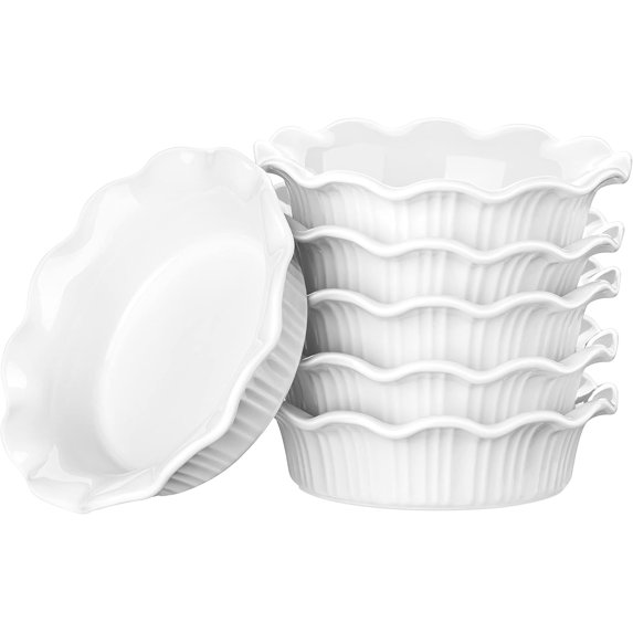 Ceramic Mini Pie Pans Set of 6-5.5 Inch Oven Safe Small Pie Dishes ...
