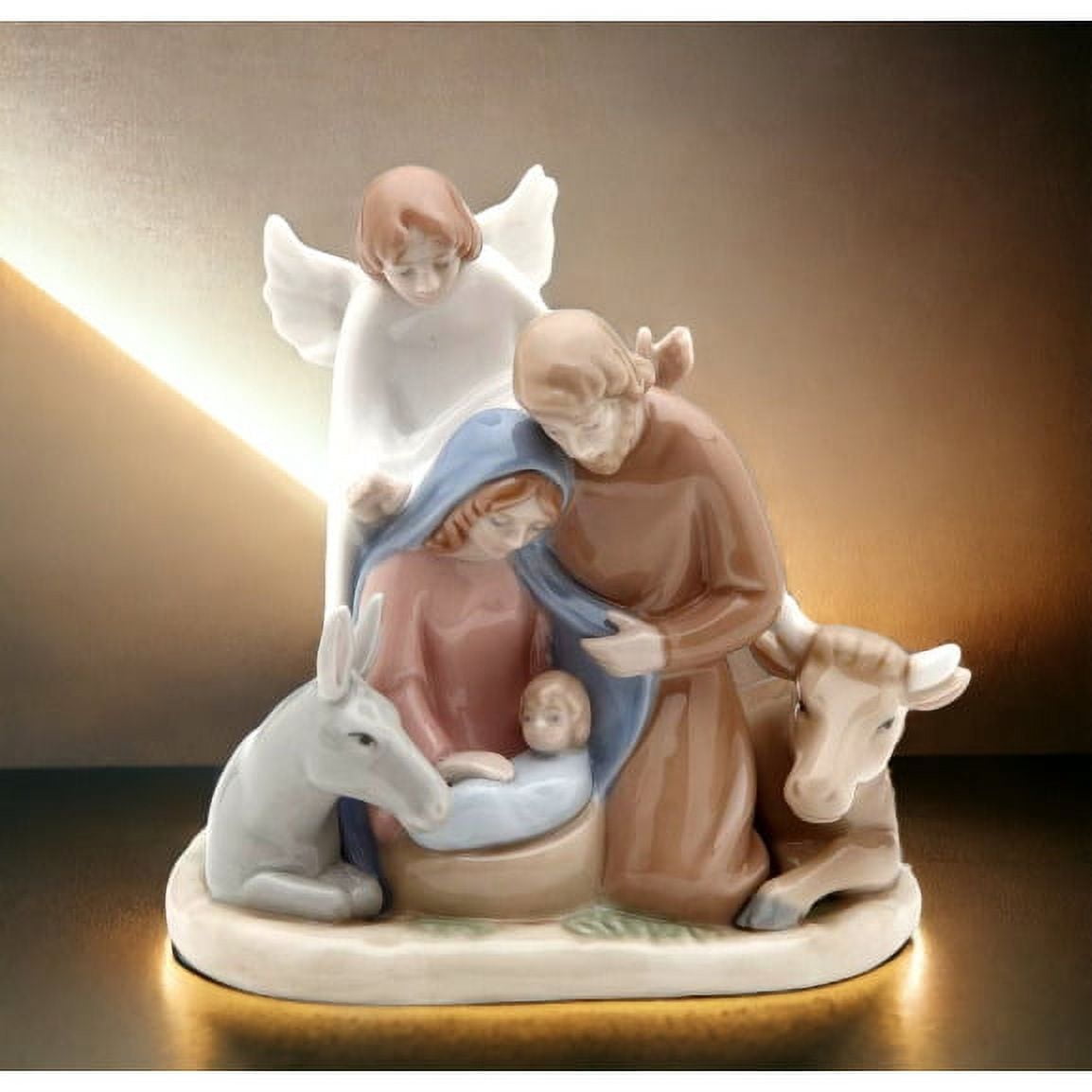 Ceramic Mini Angel Figurine with Holy Family 3.5in Religious Gift ...