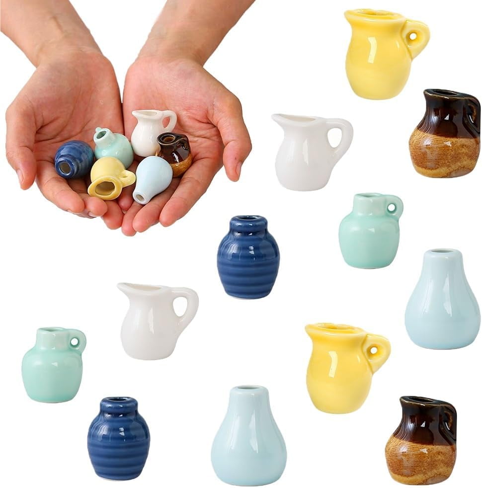 Ceramic Mini Vase Fridge Magnets, Cute Plant Magnetic Flower Vases ...