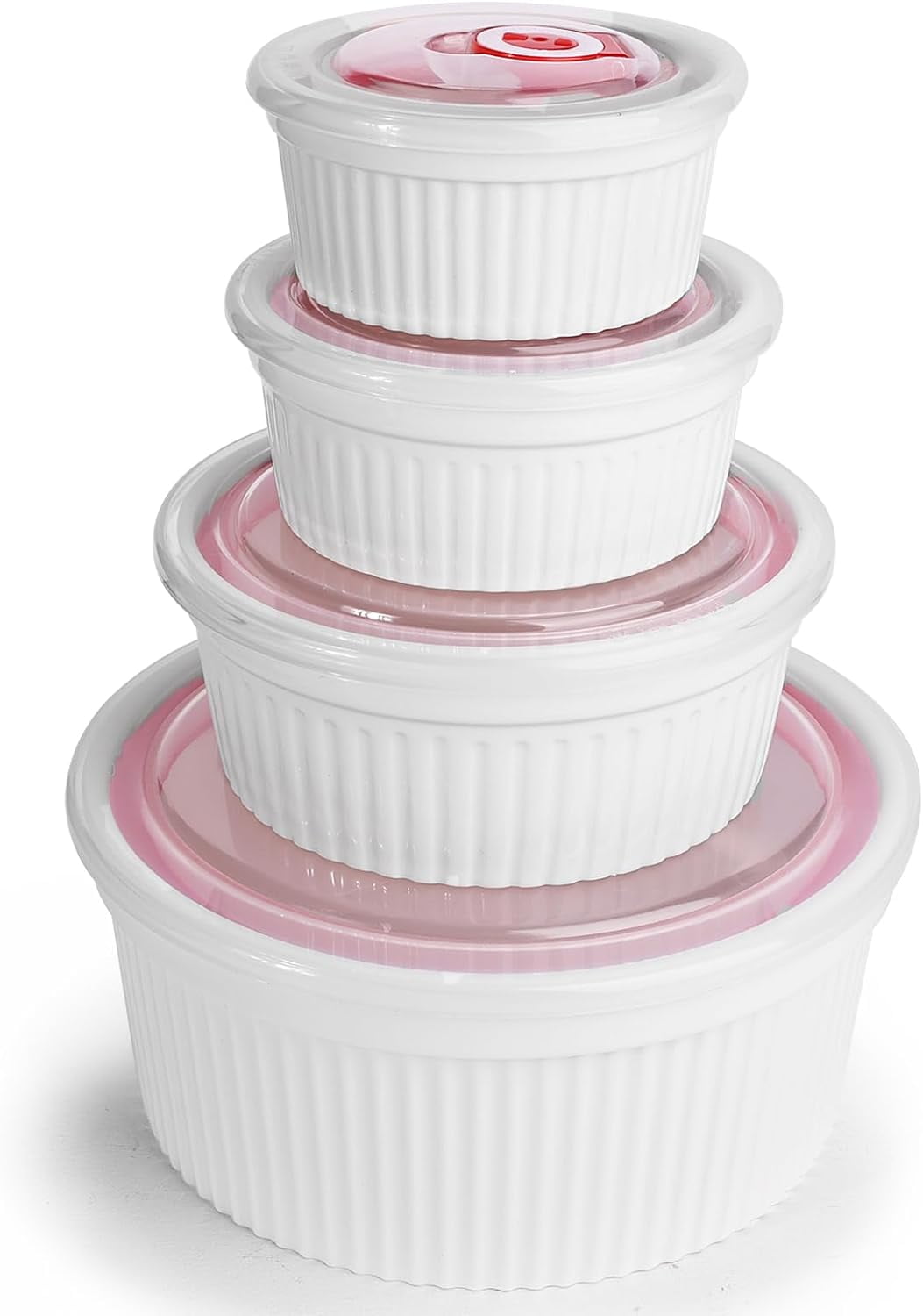 Ceramic Mixing Bowls Sets with Lids, Serving Bowls for Cooking, Baking ...