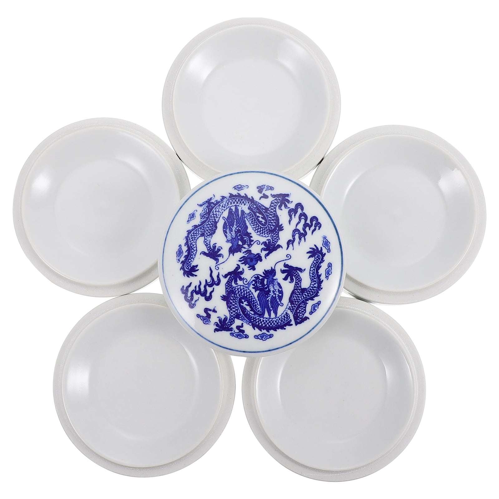 Ceramic Mixing Tray Round Serving Porcelain Stacking Paint Five Layer ...