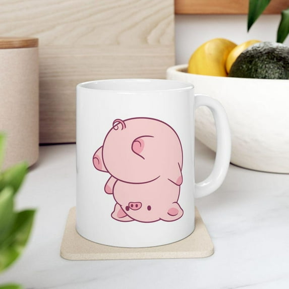 Ceramic Mug, (11111111oz, 15oz) - Cute YogA1 Pig Mug, Funny Coffee Cup ...