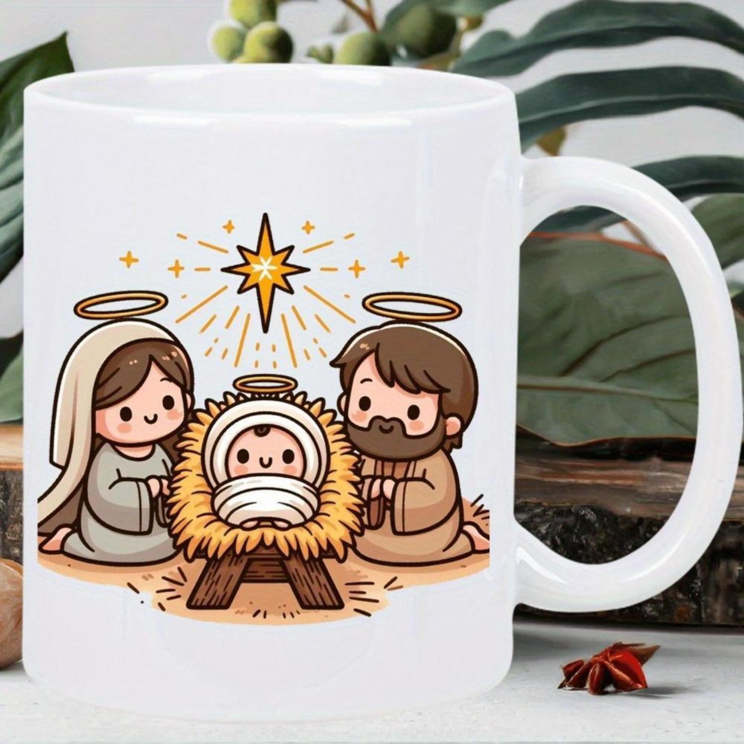 A Ceramic Mug Featuring a Christmas Nativity Scene This Reusable Coffee ...
