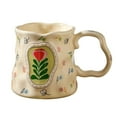 Ceramic Mug Flower Handmade Shaped Unique Wavy Rim Tea Cup Exquisite ...