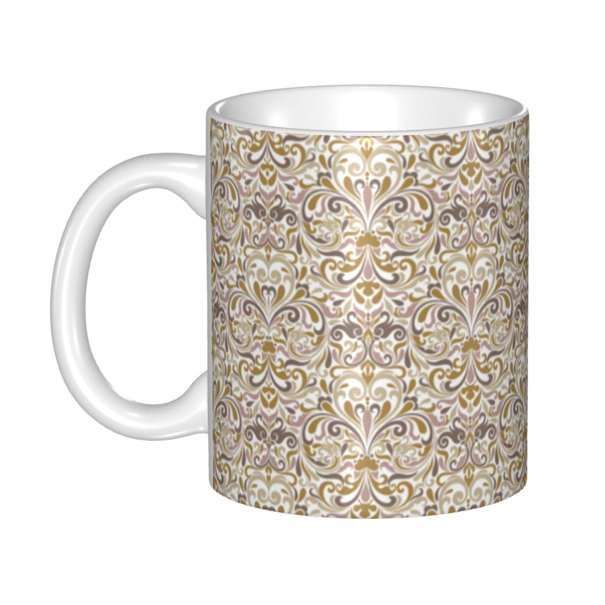 Ceramic Mug Funny Coffee Milk Tea Mug Cup European floral border ...