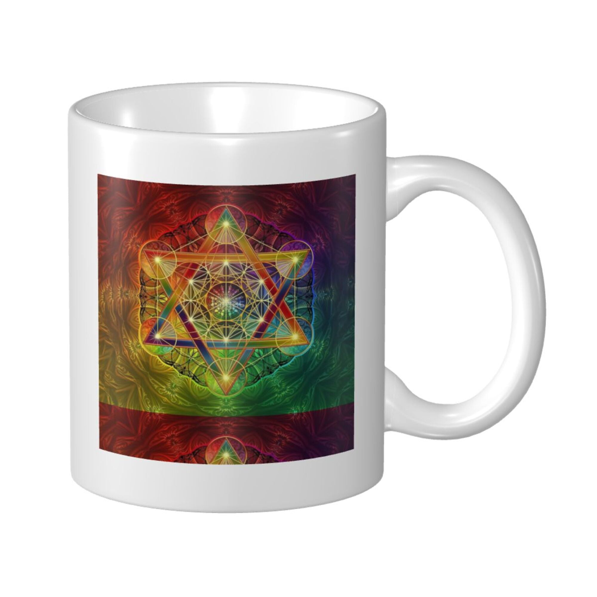 Ceramic Mug Funny Coffee Milk Tea Mug Cup Metatron's Cube with Merkabah ...