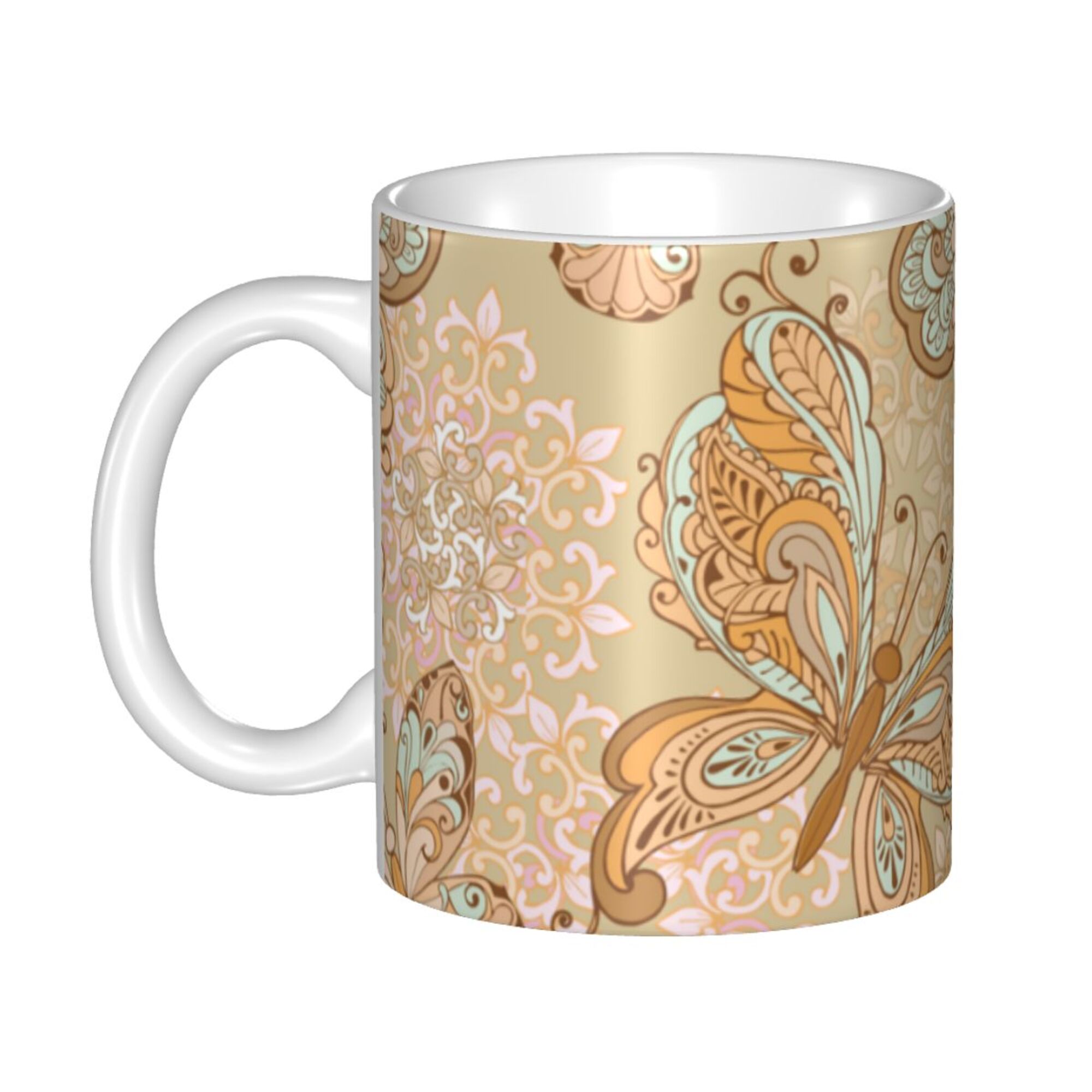 Ceramic Mug Funny Coffee Milk Tea Mug Cup Vintage seamless pattern with ...