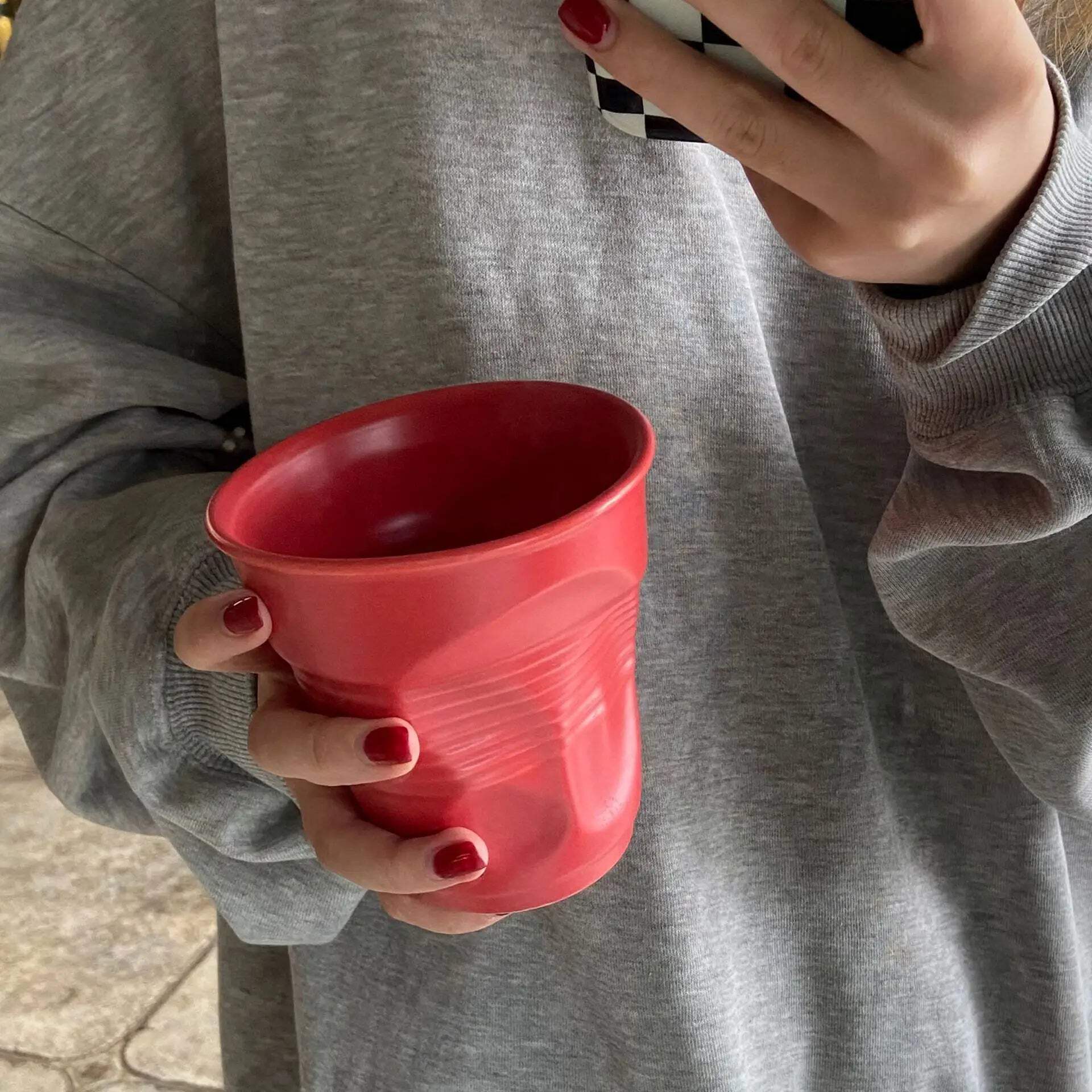 Ceramic Mug Hand-pinch Coffee Cup Mugs Funny Glass Drinking Glasses ...