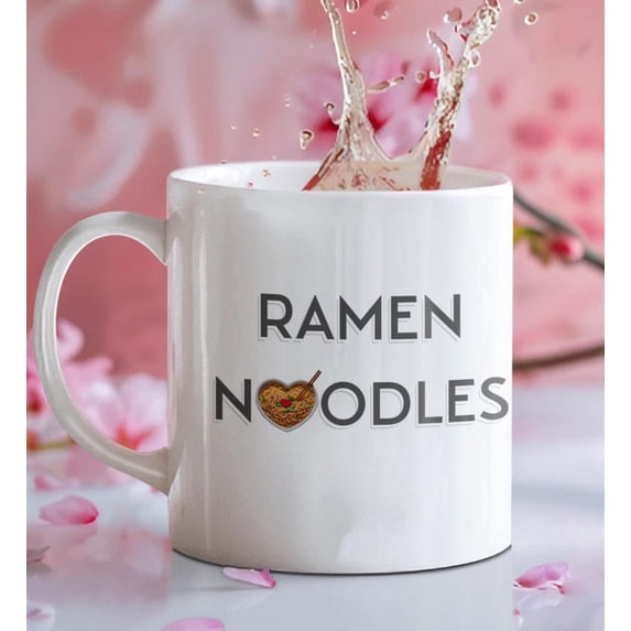 Ceramic Mug, RaM1en Noodle Heart B1Owl Cup, Foodie Kitchen Gift, Asian ...