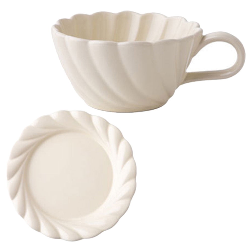 ifundom 1 Set Coffee Mug With Saucer Elegant Desktop Milk Cup For Home ...