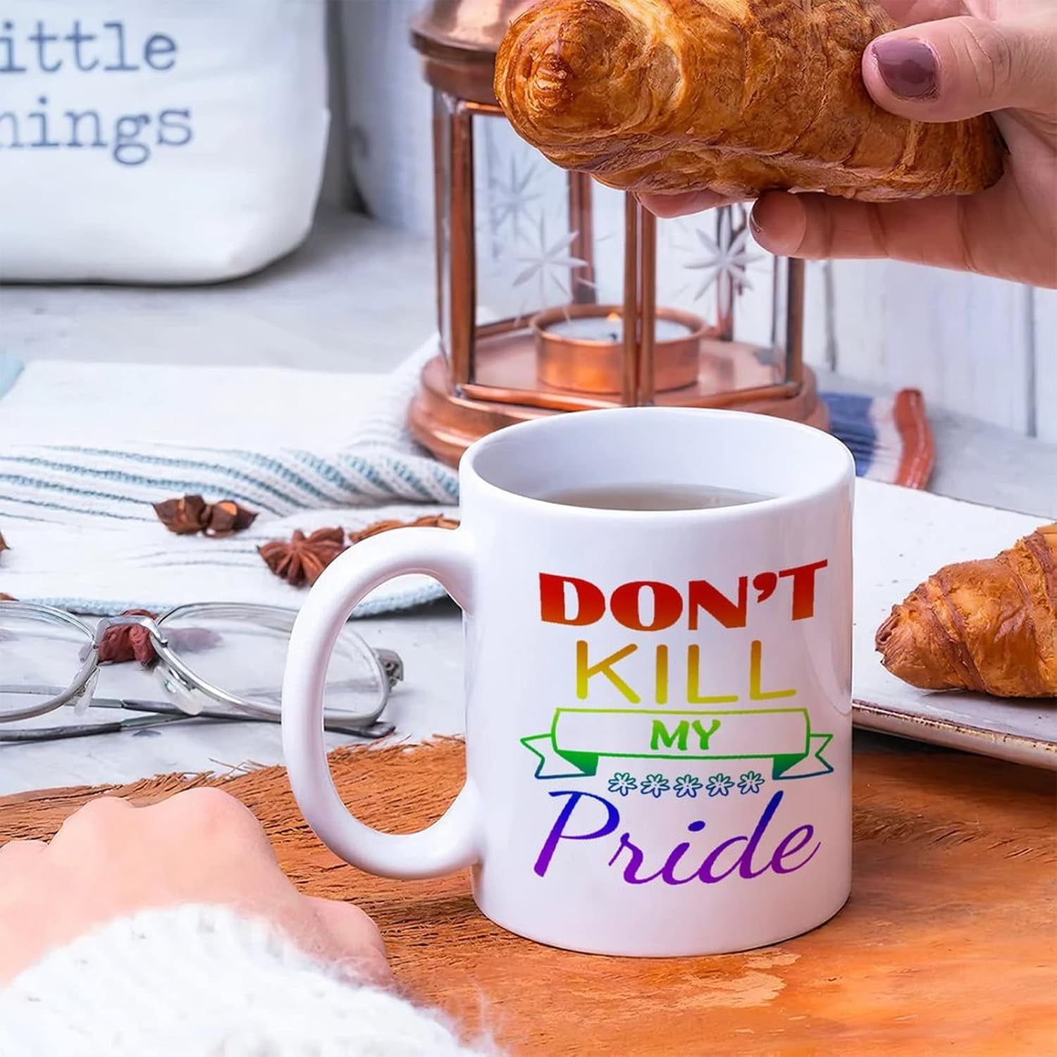Ceramic Mug Thankful Coffee Tea Cup LGBT Mugs LGBTQ+ Mug Mockup White ...
