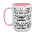 Ceramic Mug With Artistic Geometric Line Pattern Large Handle ...