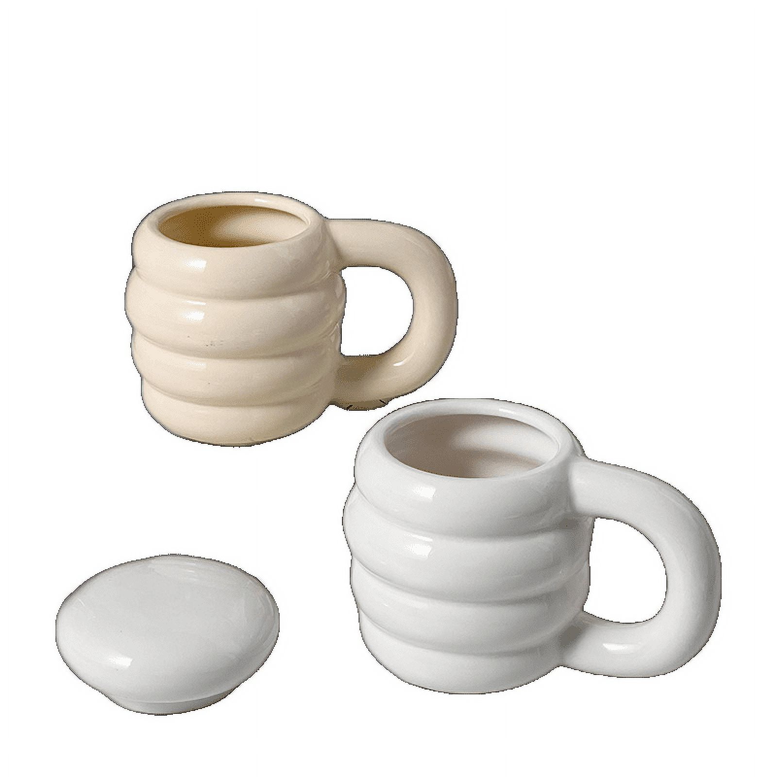 Ceramic Mug With Lid, Large-Capacity Breakfast Cup, Household Milk Cup ...