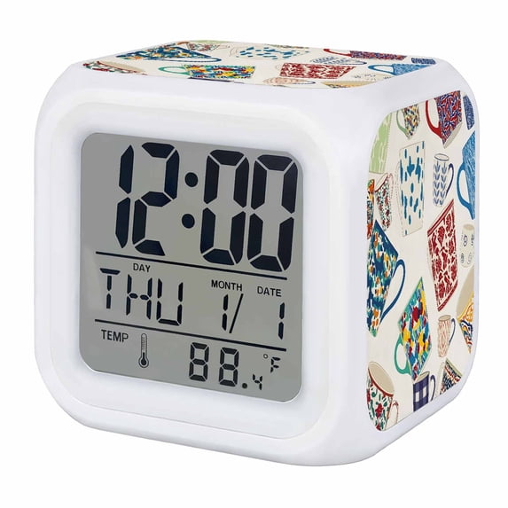 Ceramic Mugs Digital Alarm Clock for Bedrooms, Smart LED Alarm Clock ...