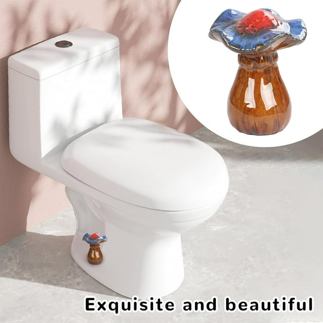 Ceramic Mushroom Toilet Screw Cover Caps | Decorative Porcelain Peg ...