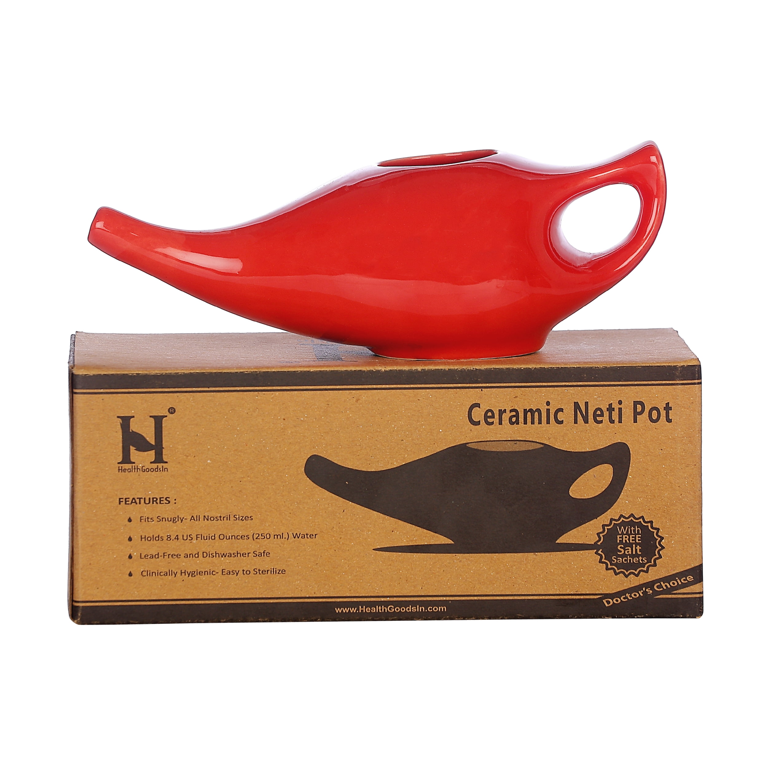 HealthGoodsIn Neti Pot with 5 Sachets of Neti Salt, 1 Piece - Walmart ...