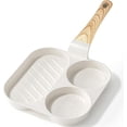 Ceramic Non Egg Pan, Divided Breakfast Omelette Frying Pan, 7.9" with ...