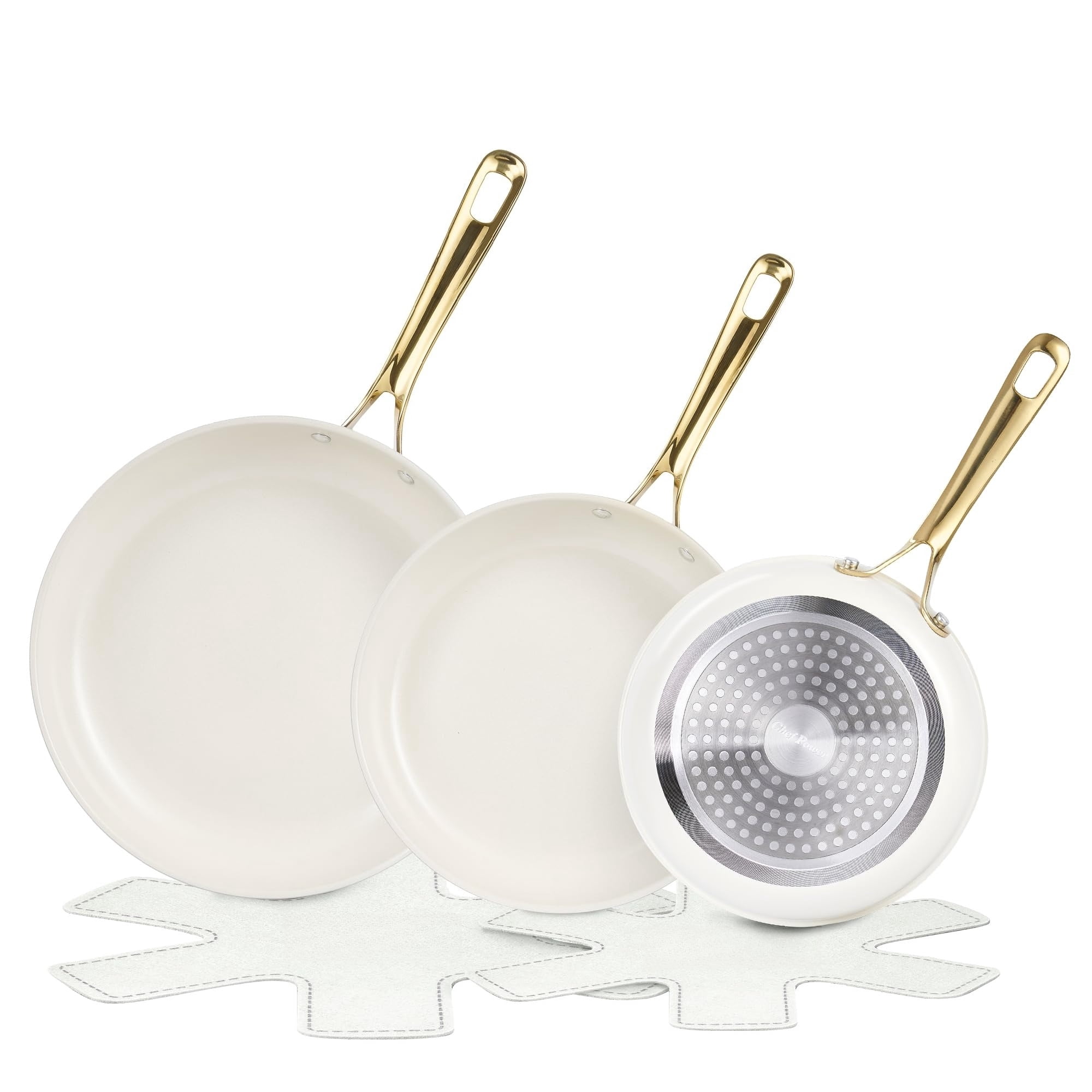 Ceramic Nonstick Frying Pan Set 5pcs, Induction/Dishwasher/Oven Safe ...