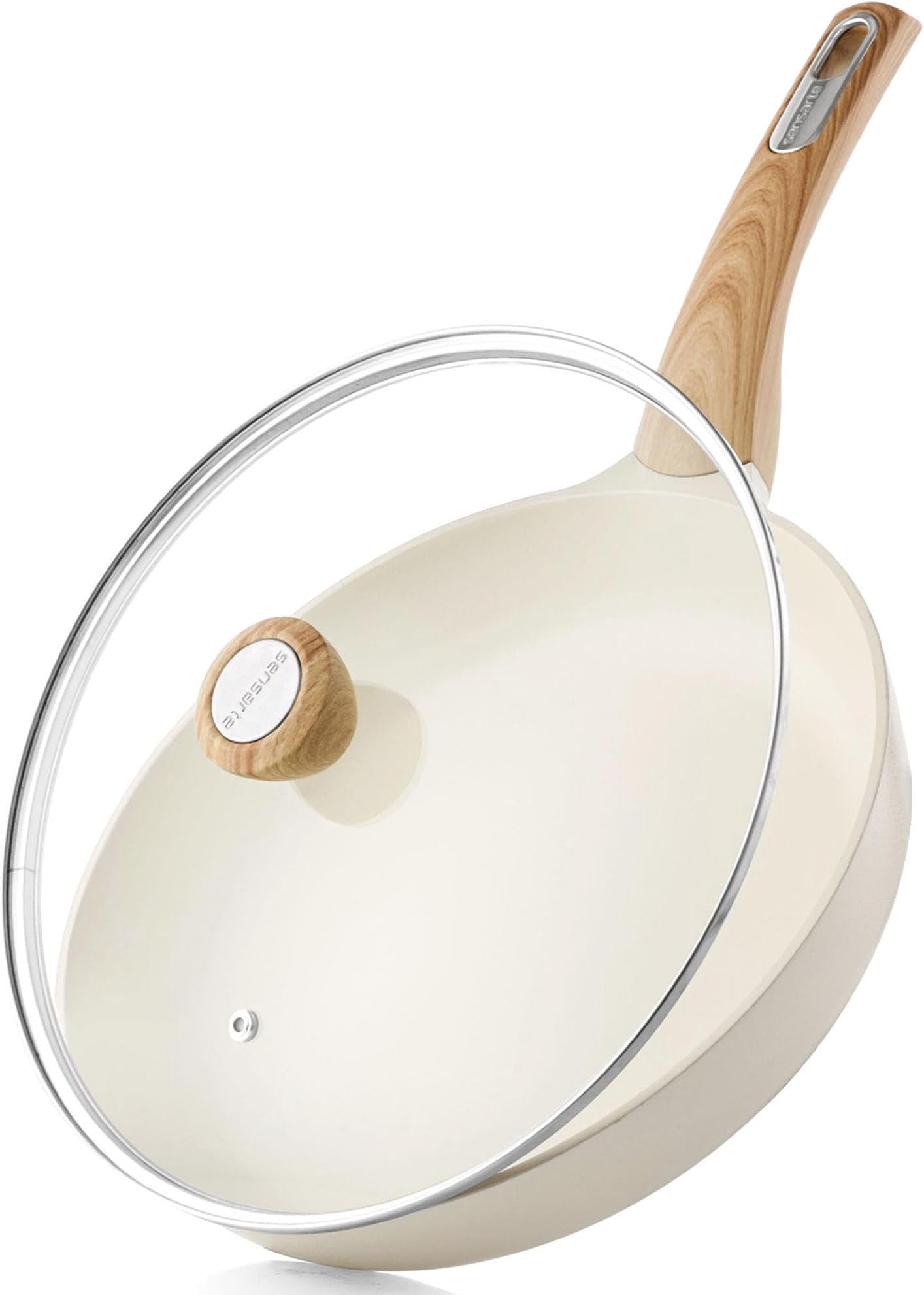 Ceramic Nonstick Frying Pan Skillet with Lid 11inch Non Omelet Pan ...