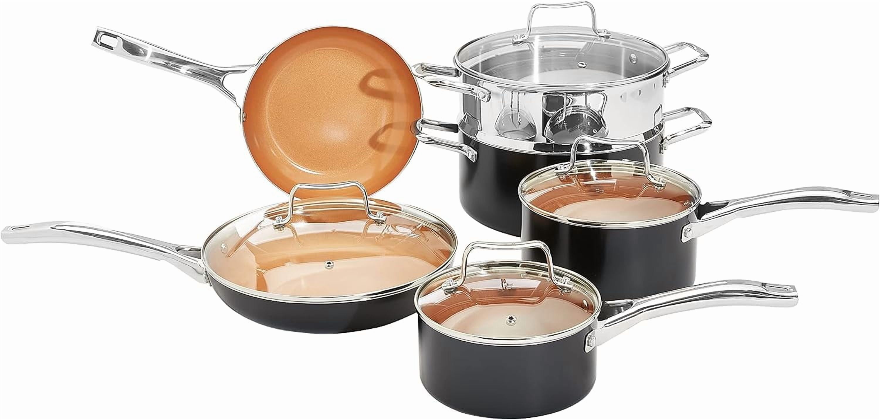 Ceramic Nonstick Pots and Pans Cookware Set, Dishwasher & Oven Safe ...