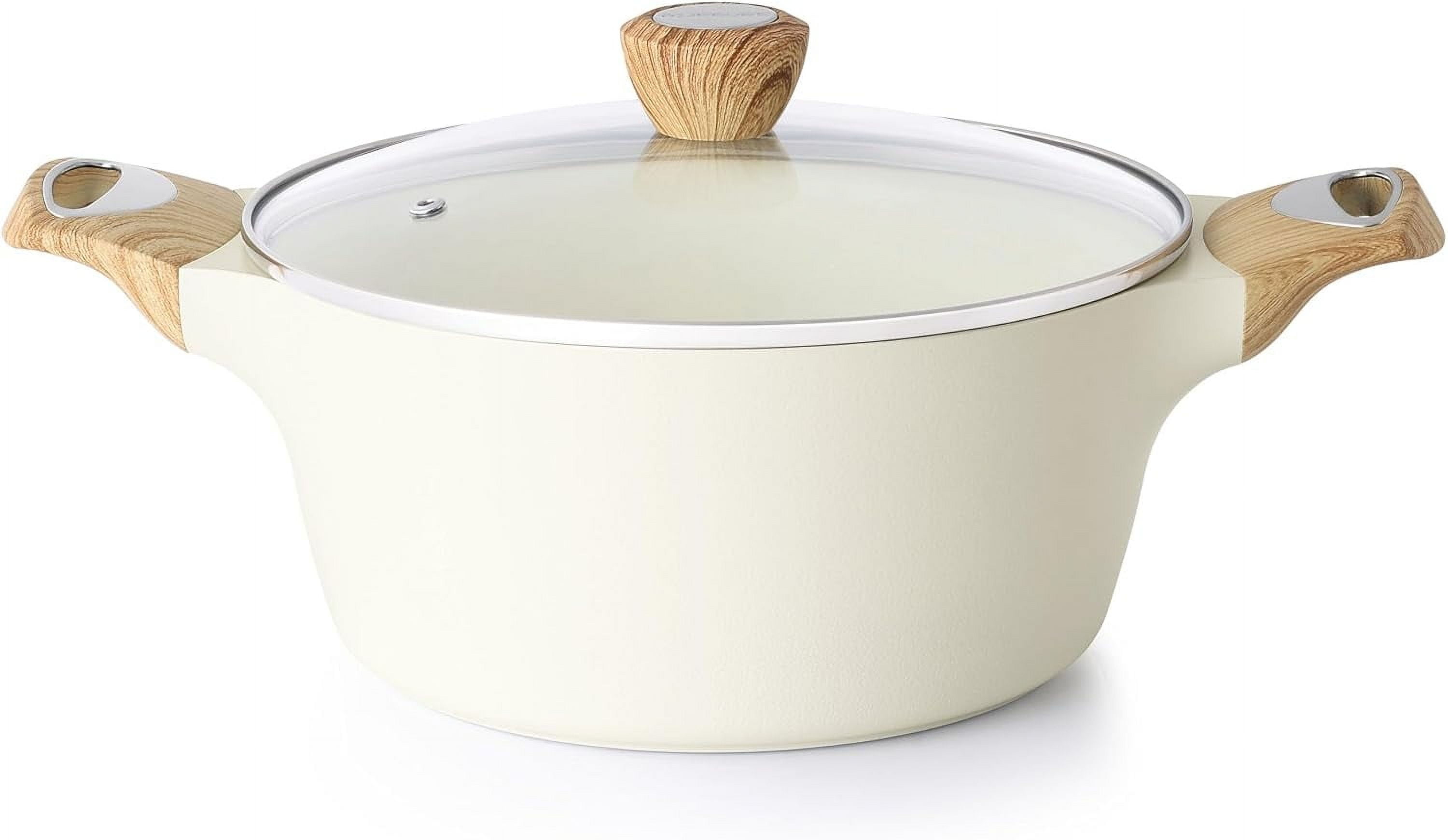 Ceramic Nonstick Stock Pot with Lid, 2.6/4.5/6.6/8.5/11 QT Soup Pot ...