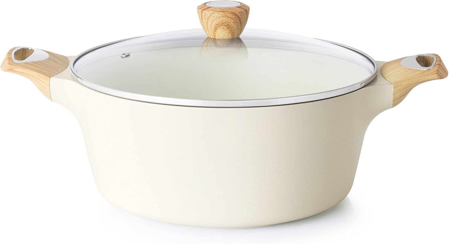 Ceramic Nonstick Stock Pot with Lid, 2.6/4.5/6.6 QT Soup Pot Casserole ...