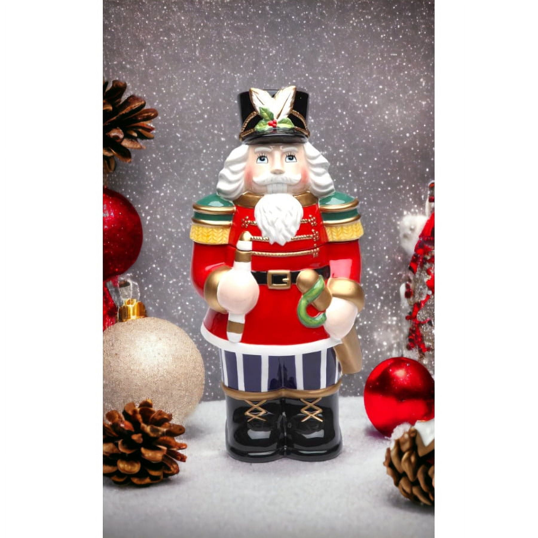 Ceramic Nutcracker Cookie Jar 7x6x14.75 Kitchen Christmas Gift ...