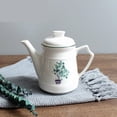 Ceramic Oil Dispenser with Lid - 400ml Stylish Plant Design for Kitchen ...