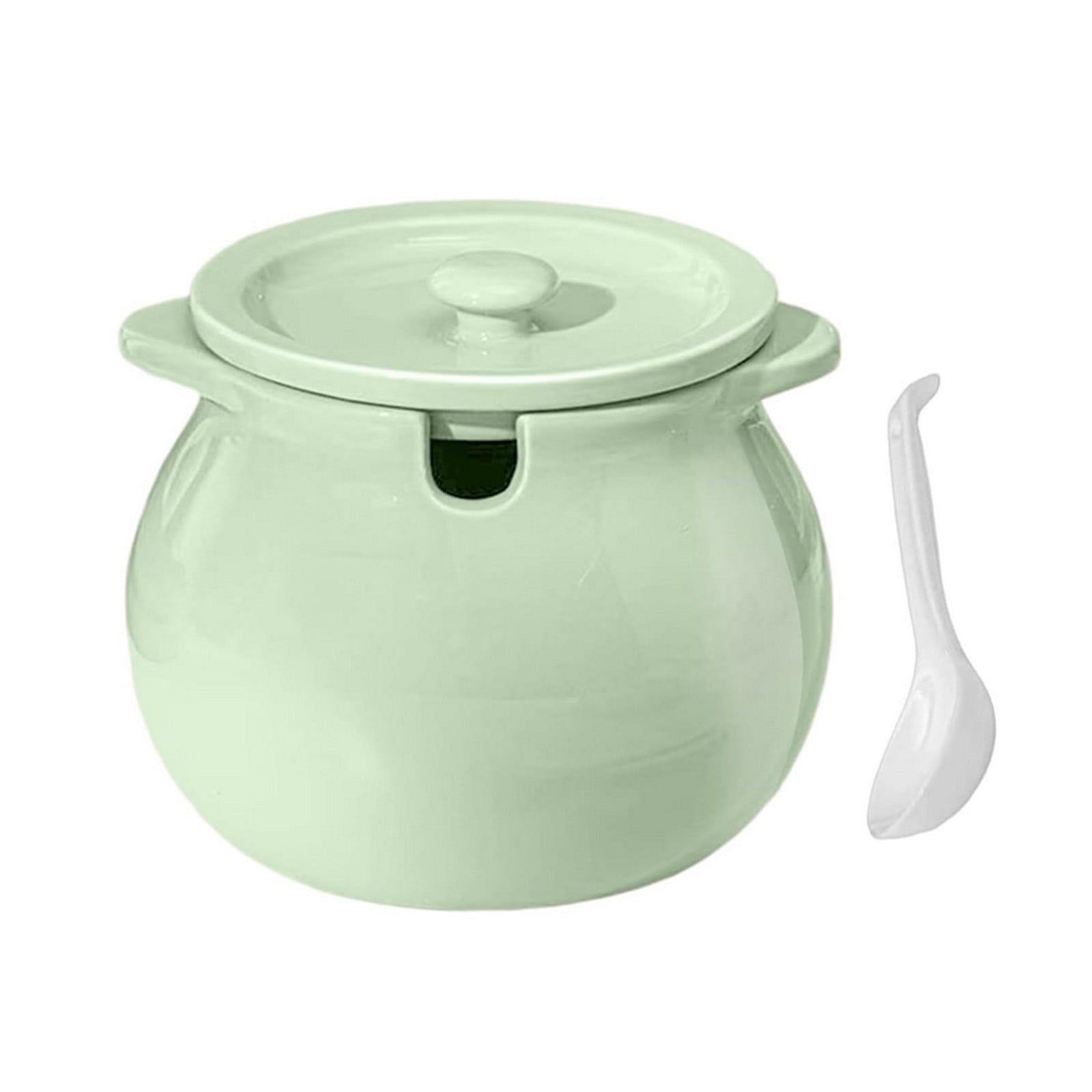 Ceramic Oil Filter Pot with Strainer and Spatula, Airtight Canister ...
