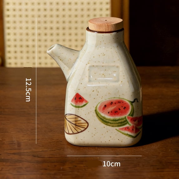 Ceramic Oil Pot with Characteristic Pattern - 320ml Small Pouring Oil ...
